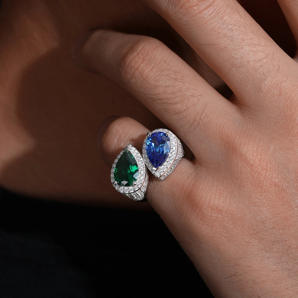 Moissanite Tri Stone Ring – Amerikan Gold